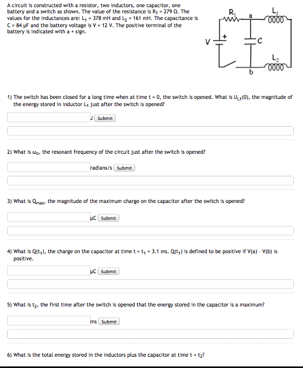 Solved A circuit is constructed with a resistor, two | Chegg.com