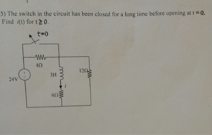 Solved The switch in the circuit has been closed for a long | Chegg.com