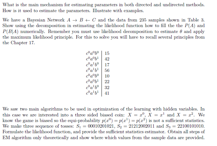 1. What is the main mechanism for estimating | Chegg.com