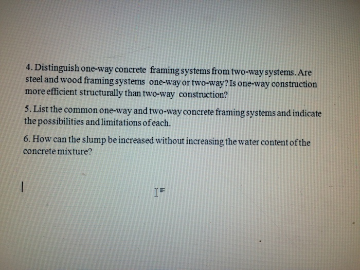 Solved Distinguish one-way concrete framing systems from | Chegg.com