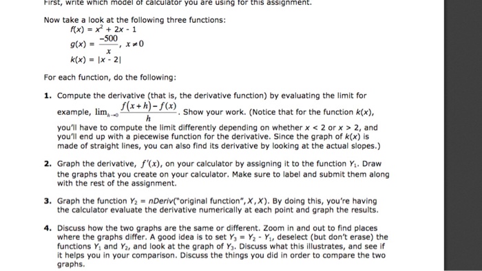 Solved First, write which model of calculator you are using | Chegg.com