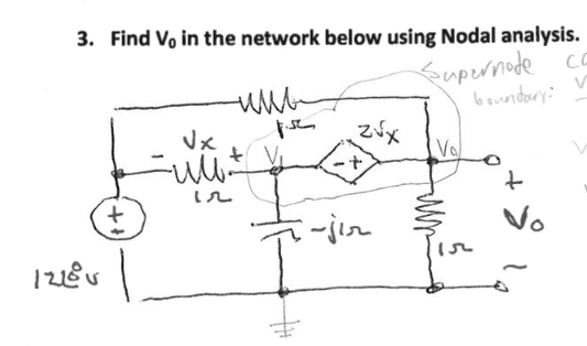Solved 3. Find Vo in the network below using Nodal analysis. | Chegg.com