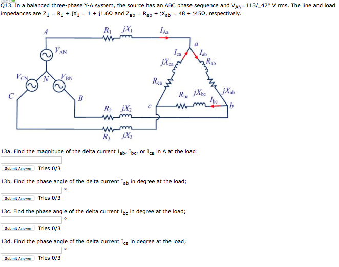 Solved In a balanced three-phase Y-Delta system, the source | Chegg.com