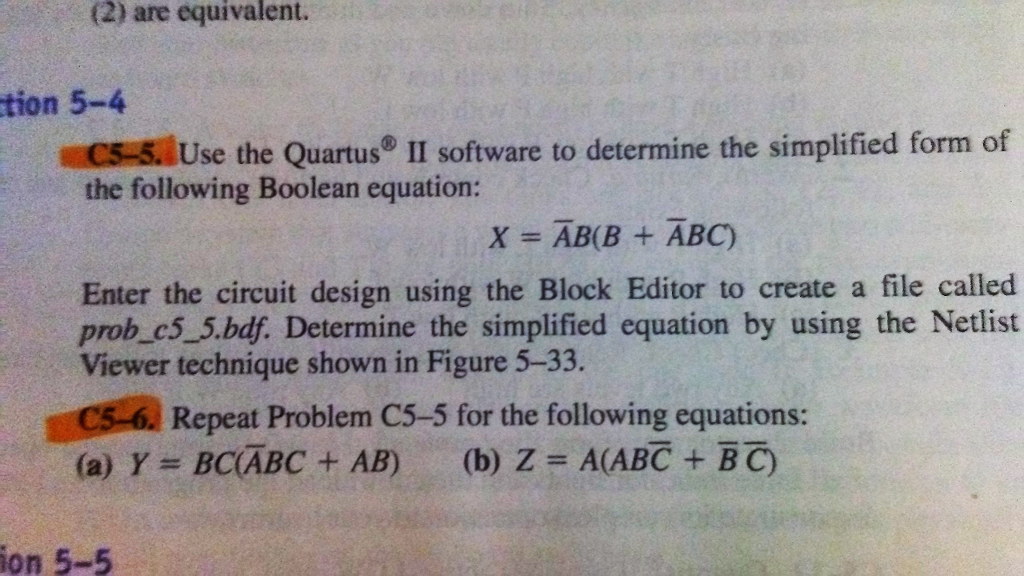 Solved Use the Quartus II software to determine the | Chegg.com