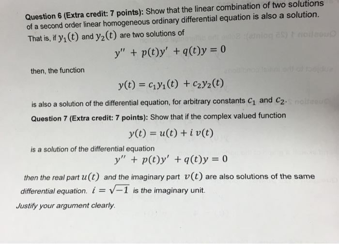 Solved Show that the linear combination of two solution of a | Chegg.com