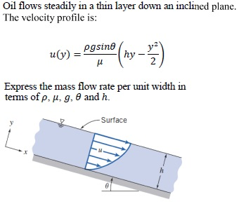 Solved Oil flows steadily in a thin layer down an inclined | Chegg.com