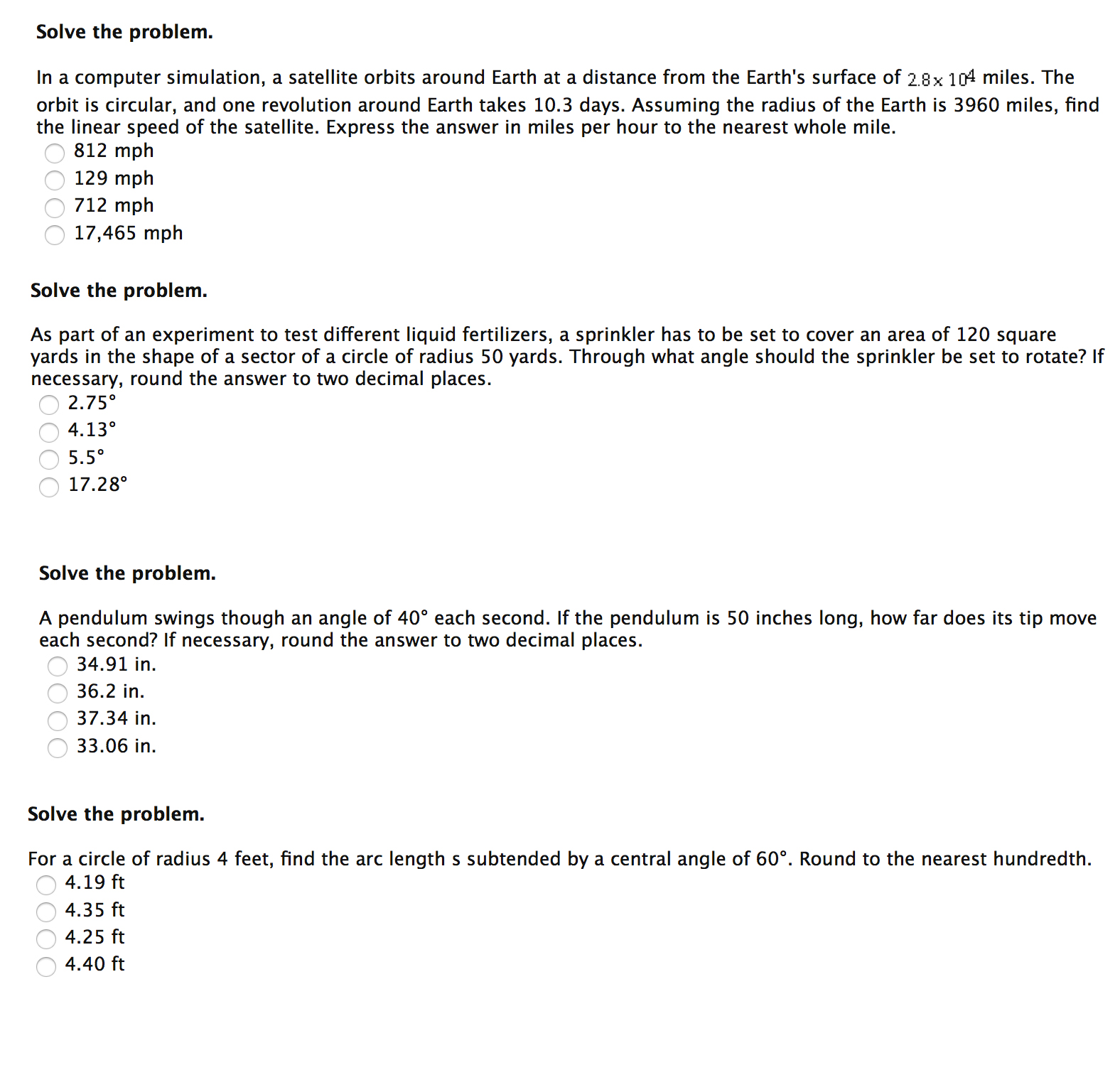 Solved Solve the problem. In a computer simulation, a | Chegg.com