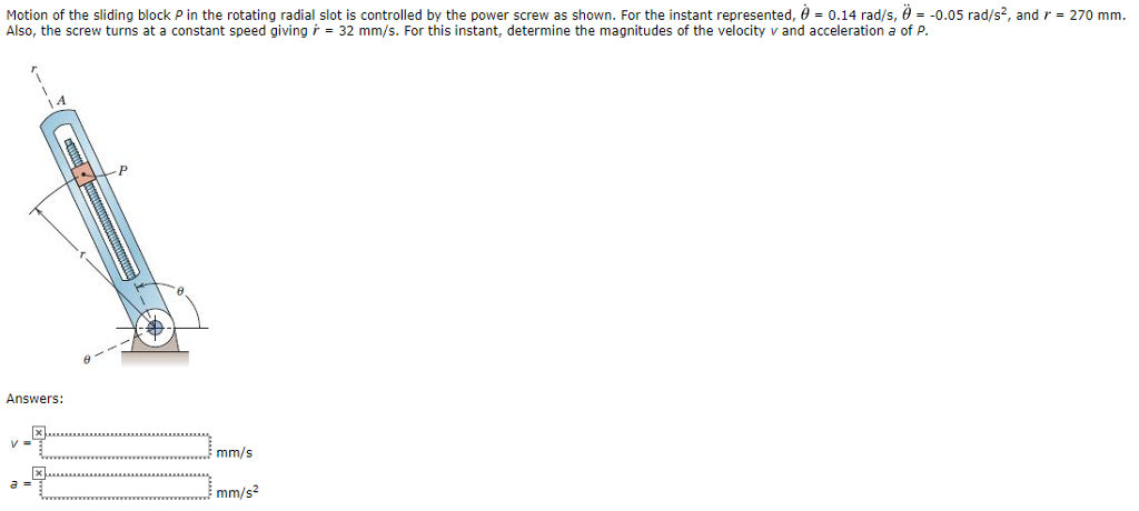 Solved Motion of the sliding block P in the rotating radial | Chegg.com