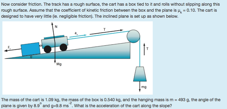 Solved Now consider friction. The track has a rough surface, | Chegg.com