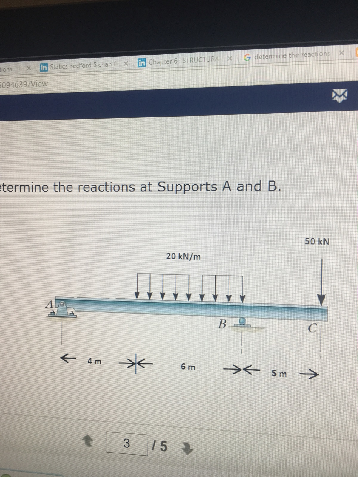 Solved Determine The Reactions At Supports A And B