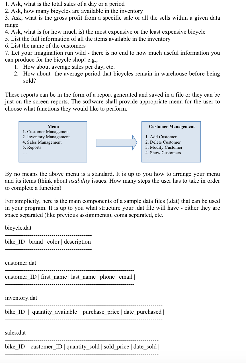 Solved h. Step 5: The record for the sold bike in the | Chegg.com