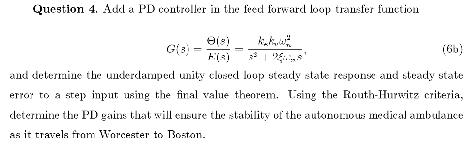 Solved Question 4. Add a PD controller in the feed forward | Chegg.com