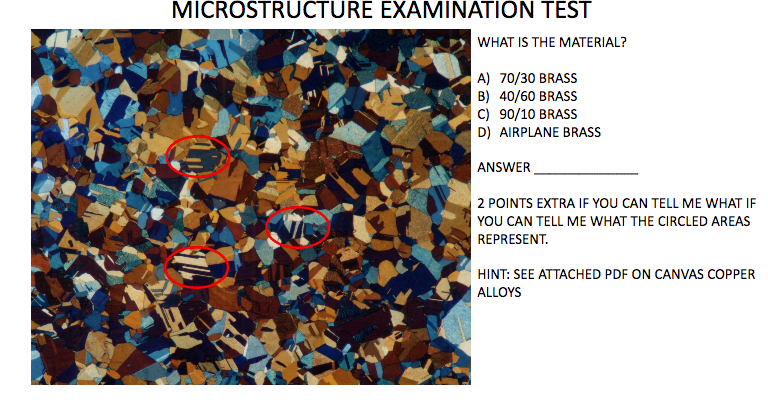 Solved MICROSTRUCTURE EXAMINATION TEST WHAT IS THE MATERIAL? | Chegg.com