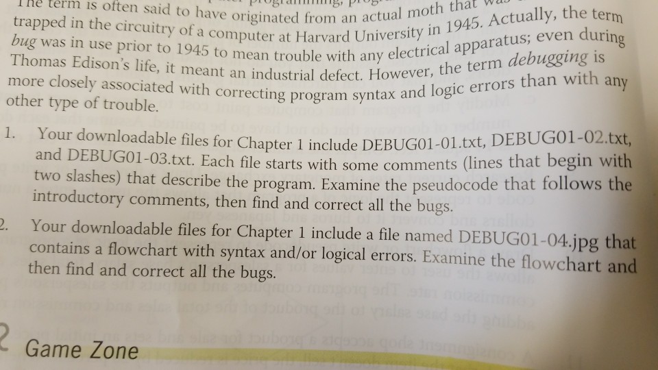 Solved Original pseudo code: DEBUG01-02.tct / This | Chegg.com