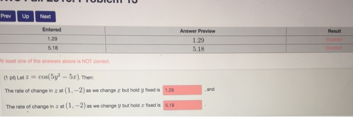 Solved Prev Up Next (1 po Approximate fy(3,5) using the | Chegg.com
