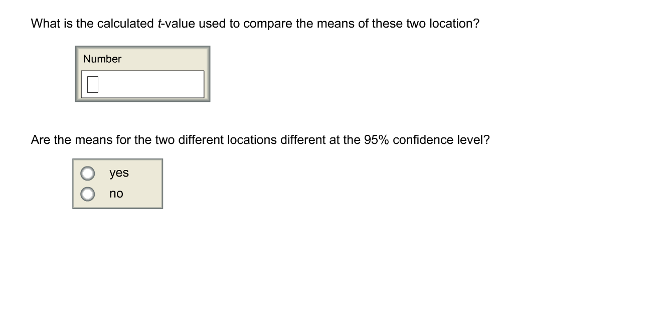 Solved What is the calculate t-value used to compare the | Chegg.com
