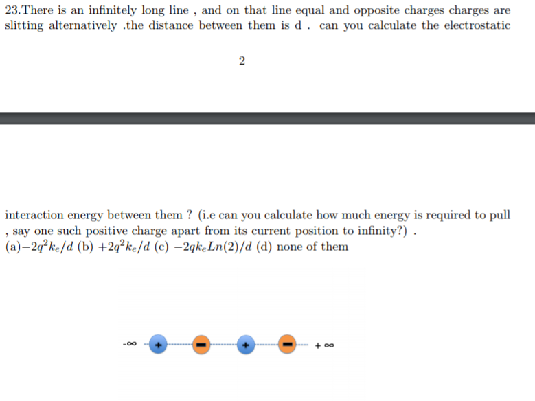 Solved 23.There is an infinitely long line, and on that line | Chegg.com