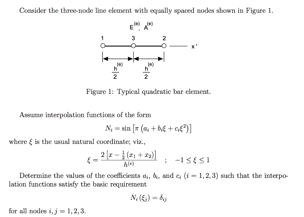 Solved Consider the three-node line element with equally | Chegg.com