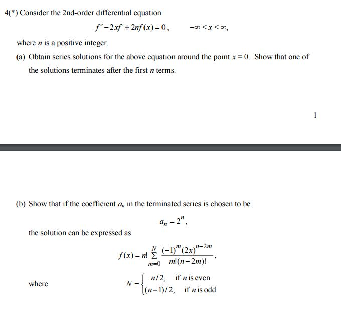 Solved Consider the 2nd-order differential equation where n | Chegg.com