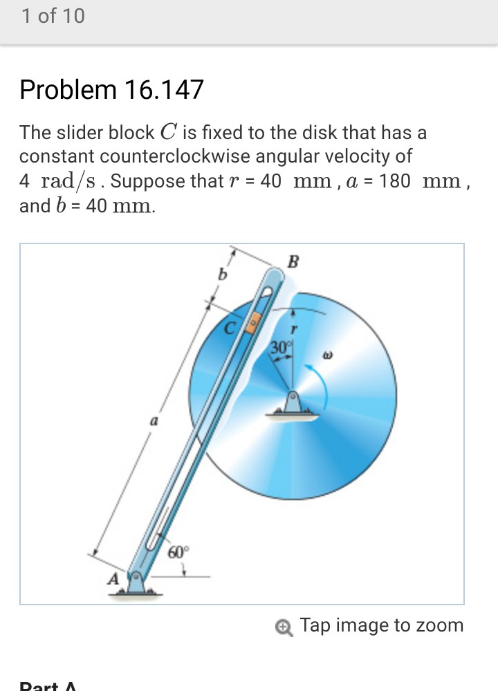 Solved 1 of 10 Problem 16.147 The slider block C is fixed to | Chegg.com