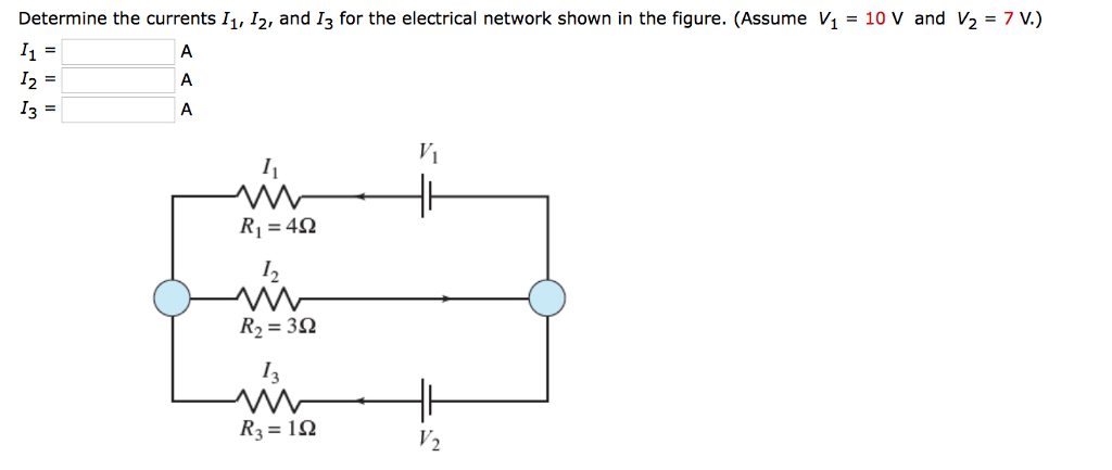 Solved Determine the currents 11, 12, and 13 for the | Chegg.com