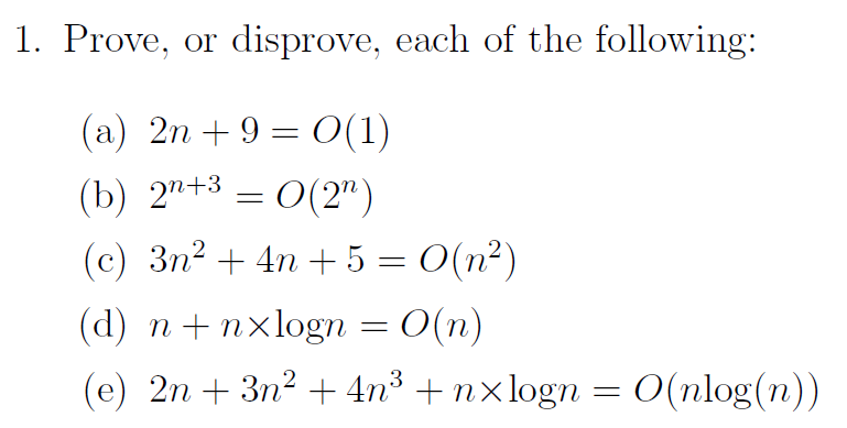 Solved Prove, or disprove, each of the following: 2n + 9 = | Chegg.com