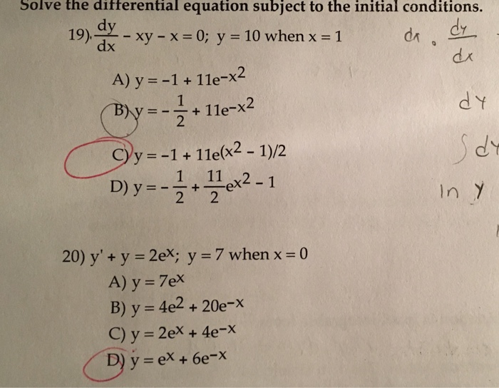 Solved Solve the differential equation subject to the | Chegg.com