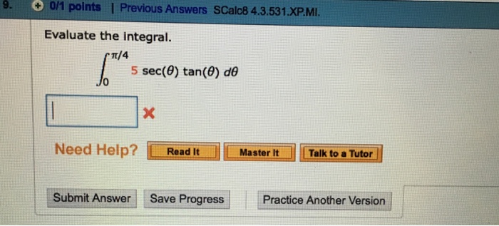 Solved Evaluate the integral. integral_0^pi/4 5 sec (theta) | Chegg.com