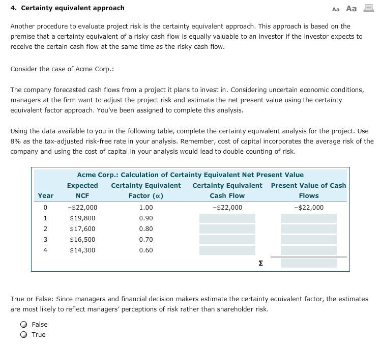 Solved Another procedure to evaluate project risk is the | Chegg.com