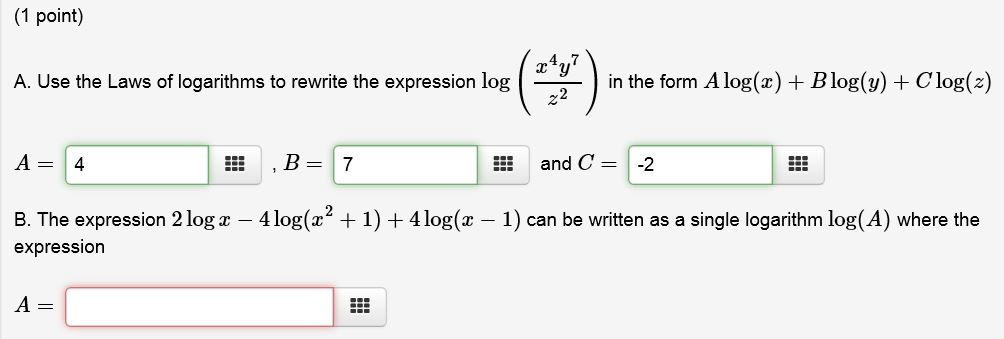 Solved Use the Laws of logarithms to rewrite the expression | Chegg.com