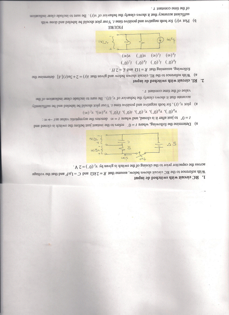 Solved With reference to the RC circuit shown below, assume | Chegg.com