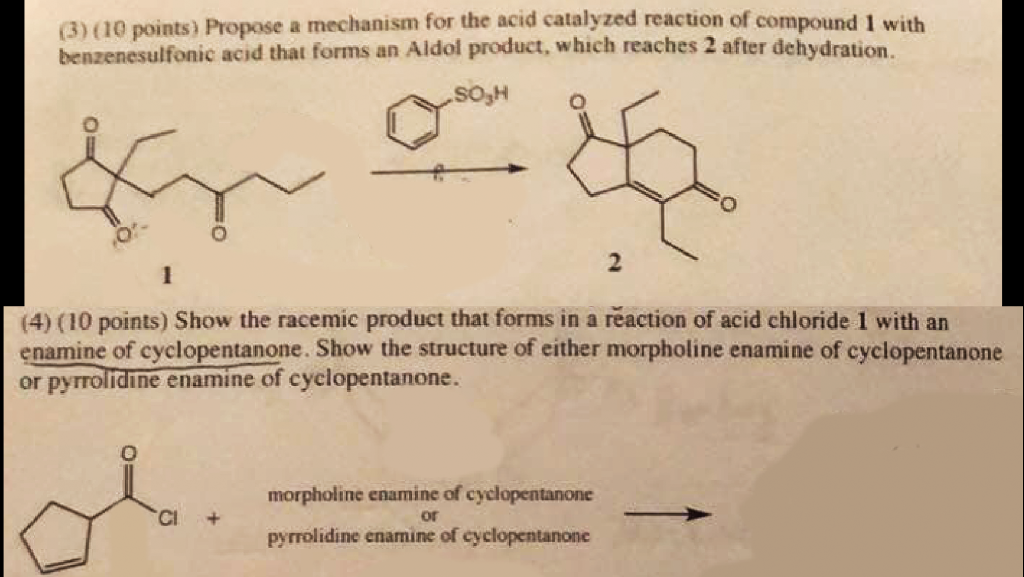 Solved (3) (10 points) Propose a mechanism for the acid | Chegg.com