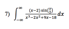Solved integral--infinity^infinity (x - 2) sin(x/2)/x^3 - | Chegg.com