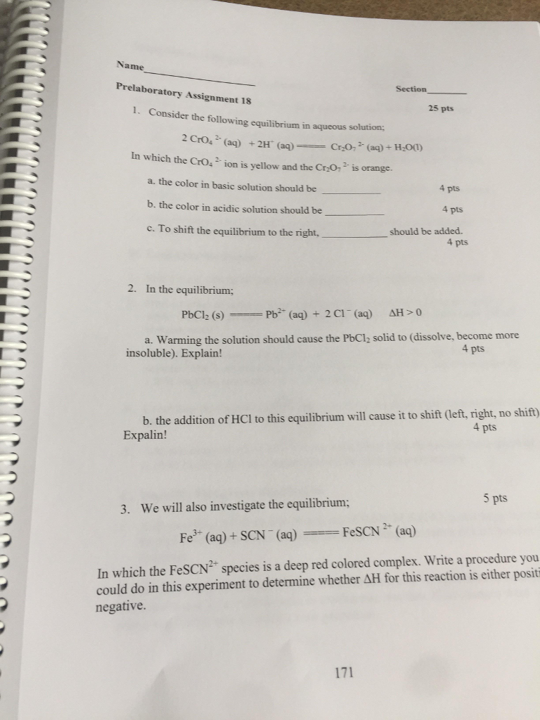 Solved Name Prelaboratory Assignment 18 Section 25 pts 1. | Chegg.com