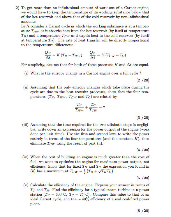 Solved 2) To get more than an infinitesimal amount of work | Chegg.com