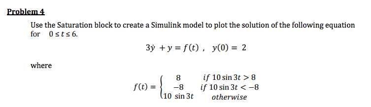 Use the Saturation block to create a simulink model | Chegg.com