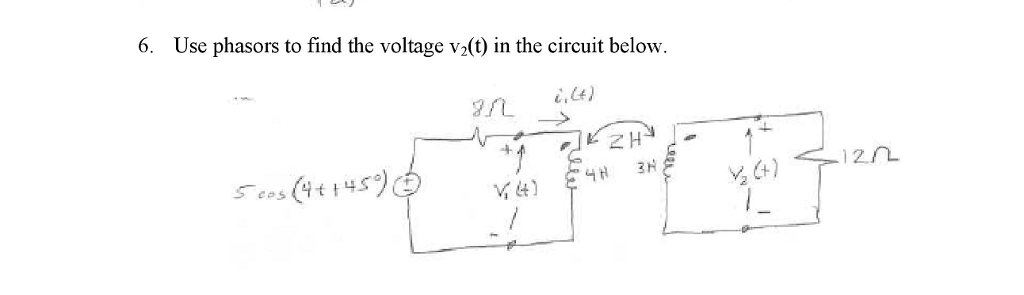Solved Use phasors to find the voltage v_2(t) in the circuit | Chegg.com