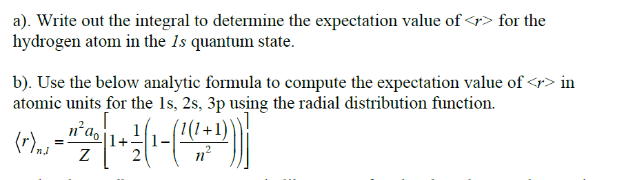 Solved a). Write out the integral to determine the | Chegg.com