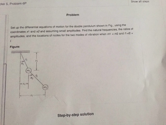 Solved 1 Derive Equations Of Motion Using Newtons