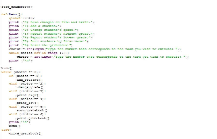 i have to write a gradebook program in python, and i | Chegg.com i have to write a gradebook program in python, and i | Chegg.com