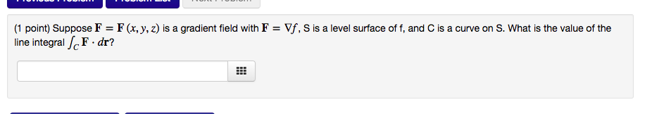 Solved 1 point) Suppose F F (x,y, z) is a gradient field | Chegg.com