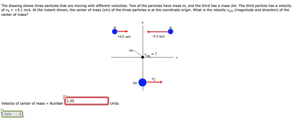 Solved The drawing shows three particles that are moving | Chegg.com