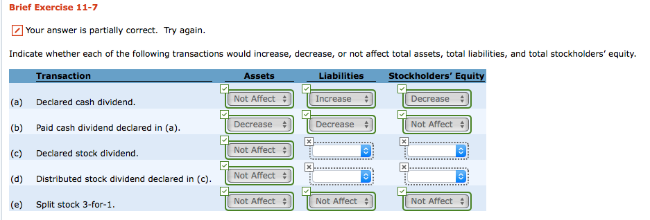 Solved Indicate whether each of t total assets, total | Chegg.com