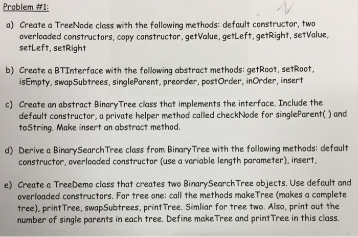 Solved Create a TreeNode class with the following methods: | Chegg.com