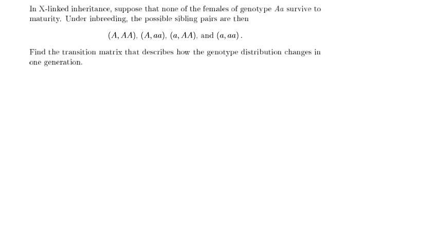 Solved In X-linked inheritance, suppose that none of the | Chegg.com