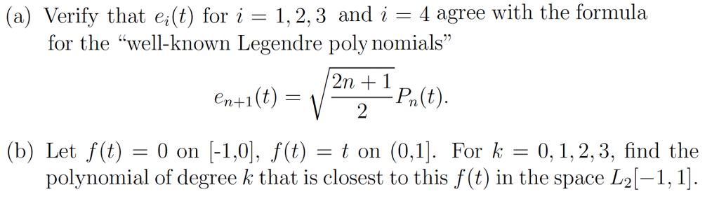 Solved 1. Verify that ei(t) for i = 1, 2, 3 and i = 4 agree | Chegg.com