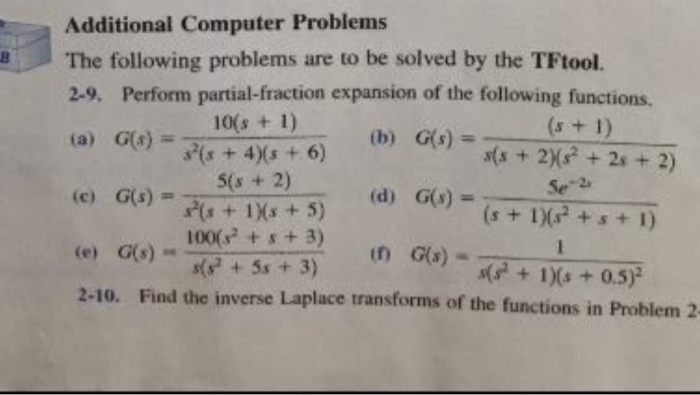 Solved Additional Computer Problems 8 The following problems | Chegg.com
