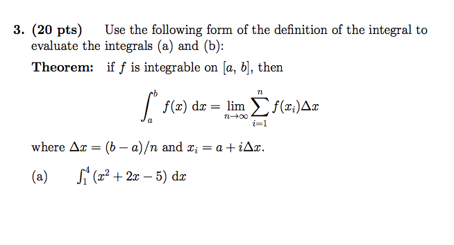 Solved Use the following form of the definiton of the | Chegg.com