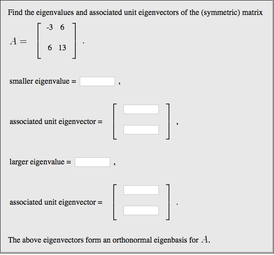 Solved Find the eigenvalues and associated unit eigenvectors | Chegg.com