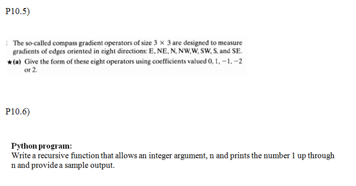 Solved The so-called compass gradient operators of size 3 | Chegg.com